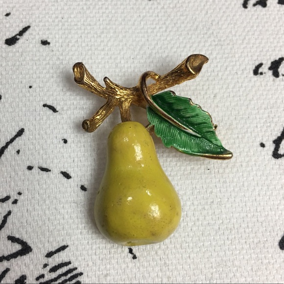 Vintage | Jewelry | Vintage Gerrys Enamel Pear Brooch | Poshmark